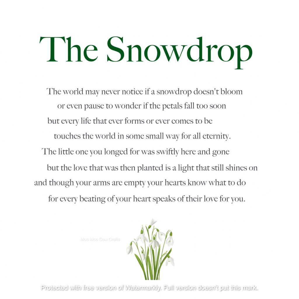 The Snowdrop Sympathy Card – Moo Moo Cow Crafts